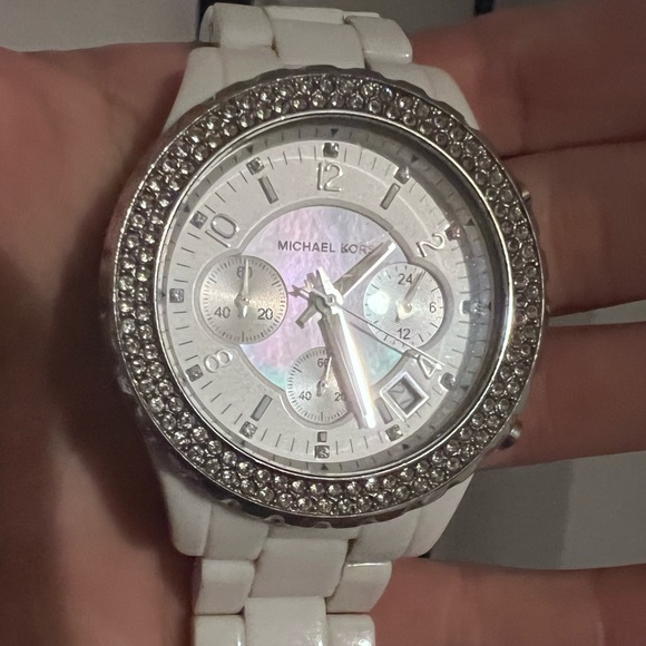 Michael Kors | Accessories | Michael Kors White Tortoise Shell Watch ...